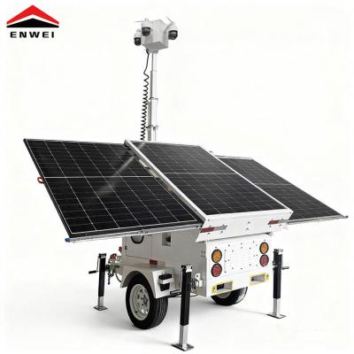 China Mobile Security Camera Trailer Mobile CCTV Trailer For Building Works Security for sale