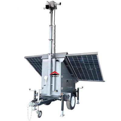 China Solar CCTV Camera Security Trailer With Gel Battery For Quarry Surveillance for sale