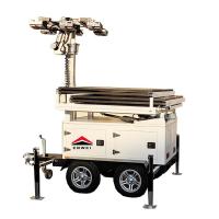 China Stable Support Mobile Solar Powered LED Lighting Trailers For Areas Without Power Grid Connection for sale