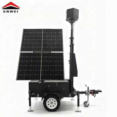 China Off-Grid Mobile CCTV Trailers With Two Solar Panels For Temporary Sites for sale