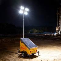 China CE Certified Solar Light Trailer Off-Grid Lighting Solution With 9600Wh Battery 4*100W LED for sale