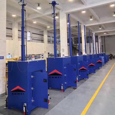 China Blue Customized Security Camera Cctv Tower With High Brightness Lights For Construction Site Monitoring for sale