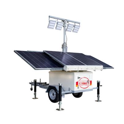 China Mobile Solar Security LED Light Trailer For Mining/Farm/Remote Area Lighting for sale