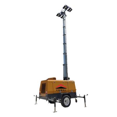 China High Reliability Portable Diesel Large-Capacity Fuel Tank Floodlight Lighting Trailers For Industrial Park for sale