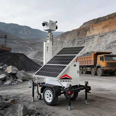 China Quick Deployment Solar Security Camera Trailers Solar Powered Surveillance Trailers For Quarry Surveillance for sale