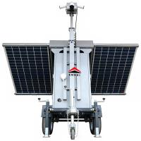 China Flexible Movement Solar Panels Camera Security Trailers Mobile Solar Cctv Trailers For Parking Lot Monitoring for sale