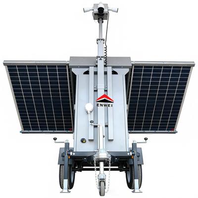 China Flexible Movement Solar Panels Camera Security Trailers Mobile Solar Cctv Trailers For Parking Lot Monitoring for sale