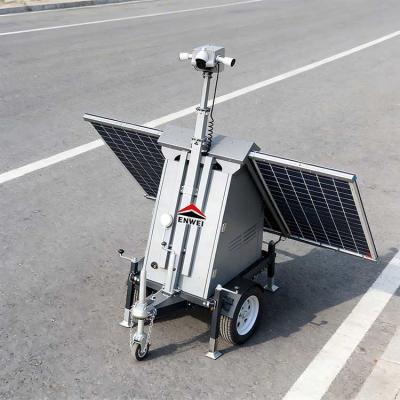 China High Deployability Solar Camera Security Trailer Solar Power Cctv Trailer For Road Construction Monitoring for sale