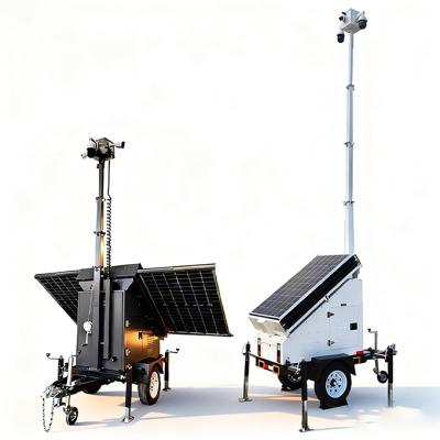 China Outdoor Security Solar Camera Trailer With IP65 Waterproof Casing For Remote Area Surveillance for sale
