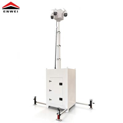 China Compact Mobile Video Surveillance Tower With 6m Manual Mast For Public Events Security for sale