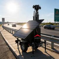 China Full-Scene Coverage Mini Solar Camera Security Trailer Solar Surveillance Trailer For Industrial Park Surveillance for sale