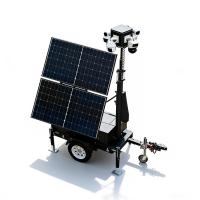 China Solar Mobile Security Trailer With Two Foldable Rotatable Solar Panels 6m Mast For Security Company Service for sale