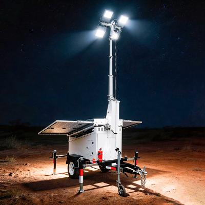 China Portabl Solar Light Trailer Mobile Solar Trailer For Parking Lot Lighting for sale