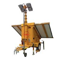 China Portabl Solar Light Trailer Mobile Solar Trailer For Parking Lot Lighting for sale