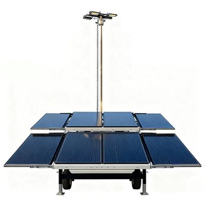 China Industrial Solar Light Tower With 6*120W LED 7m Hydraulic Mast For 32H Lighting for sale