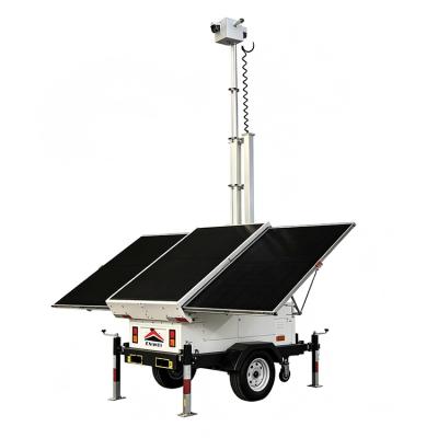 China Solar Panels CCTV Trailer Mobile Surveillance Trailer With 4G Remote Monitoring System For Parking Lot for sale