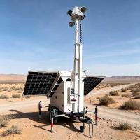China Portable Solar Panels Security Trailers Movable Solar Powered Surveillance Trailer for Remote Area Monitoring for sale