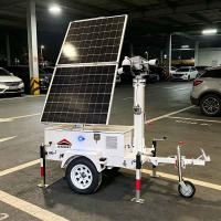 China Foldable Solar Powered Security Cctv Trailer Portable Solar Security Camera Trailer For Mining, Roadwork And Industrial Sites for sale