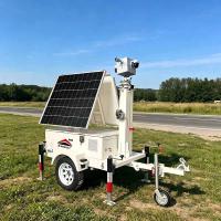 China Rotation Solar Panels Camera Security Trailers Mobile Solar Panels Surveillance Trailer For Farmland Monitoring for sale
