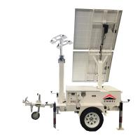 China Off-Grid Mobile Solar Light Tower Trailer with Foldable Solar Panels for Construction Site Lighting for sale