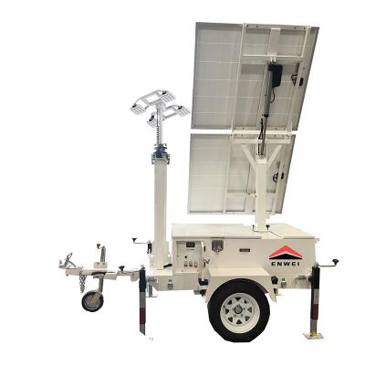 China Off-Grid Mobile Solar Light Tower Trailer with Foldable Solar Panels for Construction Site Lighting for sale