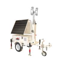 China Off-Grid Mobile Solar Light Tower Trailer with Foldable Solar Panels for Construction Site Lighting for sale