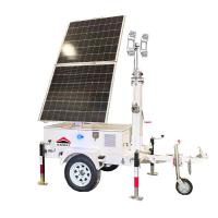 China Mobile Solar LED Light Trailer Foldable Solar Panels Lighting Trailer For Nighttime Outdoor Lighting for sale