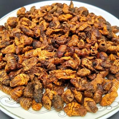 China High Protein Silkworm Pupae Meal 70% Crude Protein Dried Feed for Koi Turtles Birds Hedgehogs Lizard Frogs for sale