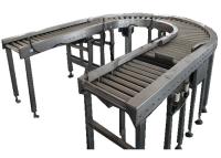 China SEW Motor Curve Roller Conveyor 0.75 - 1.5 KW with Stainless Steel / Carbon Steel Construction and 38mm, 50mm, 60mm Roller Diameter for Palletizing for sale