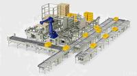 China Heavy-Duty PLC Controlled Stainless Steel Pallet Conveyor System for Automated Pallet Handling for sale