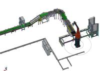 China 4KW 4 Axes Robotic Bag Palletizer with PLC Controller for Fertilizer Production Line for sale
