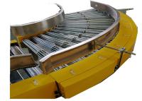 China 220V Mobile Curve Palletizing Conveyor with Galvanized Rollers and Heat Resistant Design for sale
