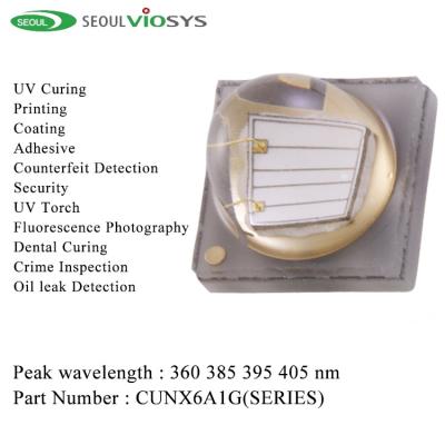 China SMD3535 UV LED Chip 365nm 385nm 395nm 405nm 3.5V 3.6V 3.7V CUN(x)6A1G Series for sale