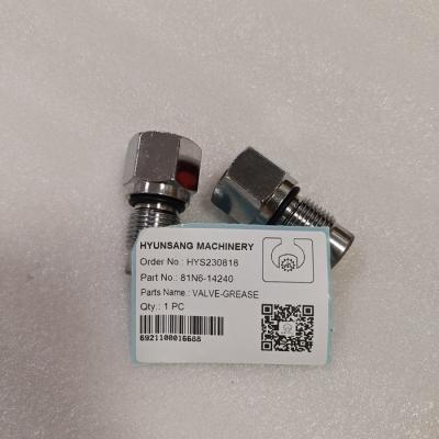 China Excavator Parts Grease Valve 81N6-14240 XKBN-01579 For R210-7 R220LC-7 R250LC-7 for sale