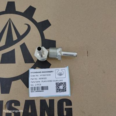 China Hyunsang Excavator Spare Parts Plain Hose Coupling 4938322 493-83-22 for sale