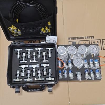 China Hyunsang Hydraulic Pressure Gauge Test Kit With 5 Gauges 5 Test Hoses for sale