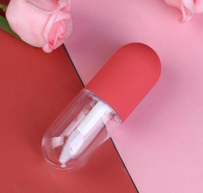 China Stock Empty Mini Cute Pill  shaped 4.5-5ml  lipgloss tubes capsule lipstick tube for cosmetic for sale