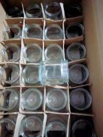 China 2oz 9oz clear glass jar with Common screw bamboo cap and cap Laser -engraved  logo for sale