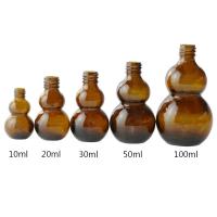 China 10/20/30/50/100 ml Amber Double Gourd Bottle with Dropper, Gourd Dispensing Bottle with Roller or Mist Spray for sale