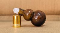 China 10/20/30/50/100 ml Amber Double Gourd Bottle with Dropper, Gourd Dispensing Bottle with Roller or Mist Spray for sale