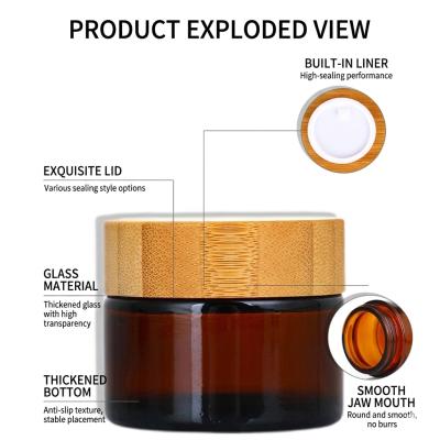 China 5g 10g 15g 30g Amber glass cream jar and amber glass dropper bottles for sale
