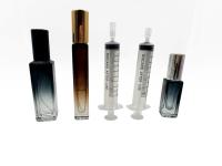 China Luxury Gradient Black Glass Perfume Bottles 5ml 10ml 20ml with Aluminum Mist Spray & 10ml Precision Dispensing Syringe Kit for sale
