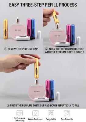 China 5ml Portable Bottom-Refill Perfume Atomizer – Leak-Proof Aluminum Travel Spray Bottle for Fragrance for sale