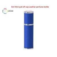 China Wholesale Premium Leather Refillable Perfume bottle| 5ml 10ml Luxury Travel Scent Spray Bottle with Pull-Off Cap for sale