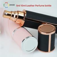 China Wholesale Premium Leather Refillable Perfume bottle| 5ml 10ml Luxury Travel Scent Spray Bottle with Pull-Off Cap for sale