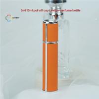 China Wholesale Premium Leather Refillable Perfume bottle| 5ml 10ml Luxury Travel Scent Spray Bottle with Pull-Off Cap for sale