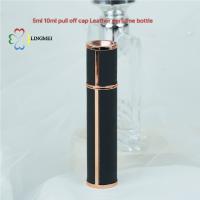 China Wholesale Premium Leather Refillable Perfume bottle| 5ml 10ml Luxury Travel Scent Spray Bottle with Pull-Off Cap for sale