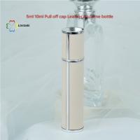 China Wholesale Premium Leather Refillable Perfume bottle| 5ml 10ml Luxury Travel Scent Spray Bottle with Pull-Off Cap for sale
