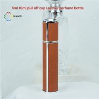 China Wholesale Premium Leather Refillable Perfume bottle| 5ml 10ml Luxury Travel Scent Spray Bottle with Pull-Off Cap for sale