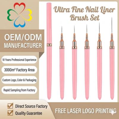 China Wholesale Premium 5-Piece Ultra-Fine Nail Art Liner Brush Set – Custom Logo & Private Label Available for sale